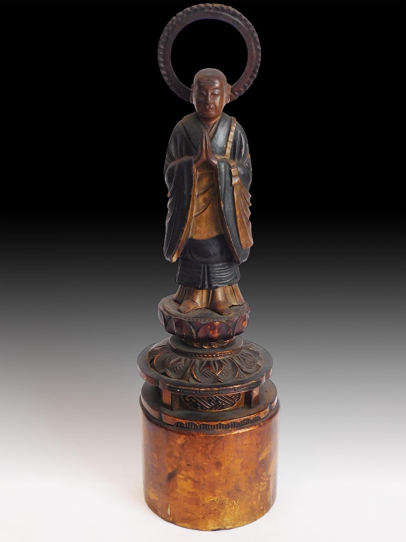 Antique Japanese Carved Jodo Shinshu Honen Shonin Buddha - Etsy