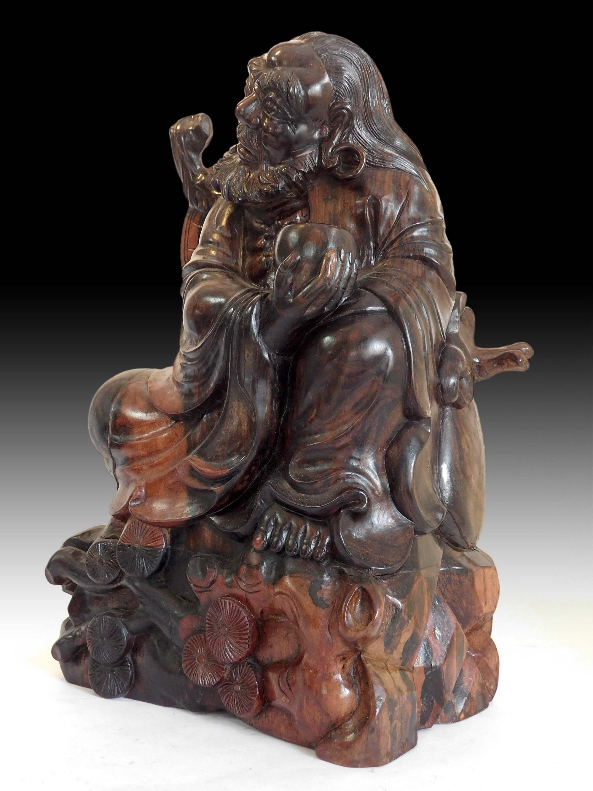Bodhidharma Daruma Buddha Vintage Chinese Carved Da Mo Ebony - Etsy