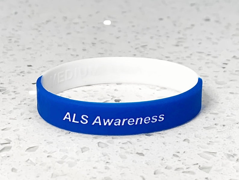 ALS Awareness Wristband Bracelet Blue White Survivor Support Gift ...