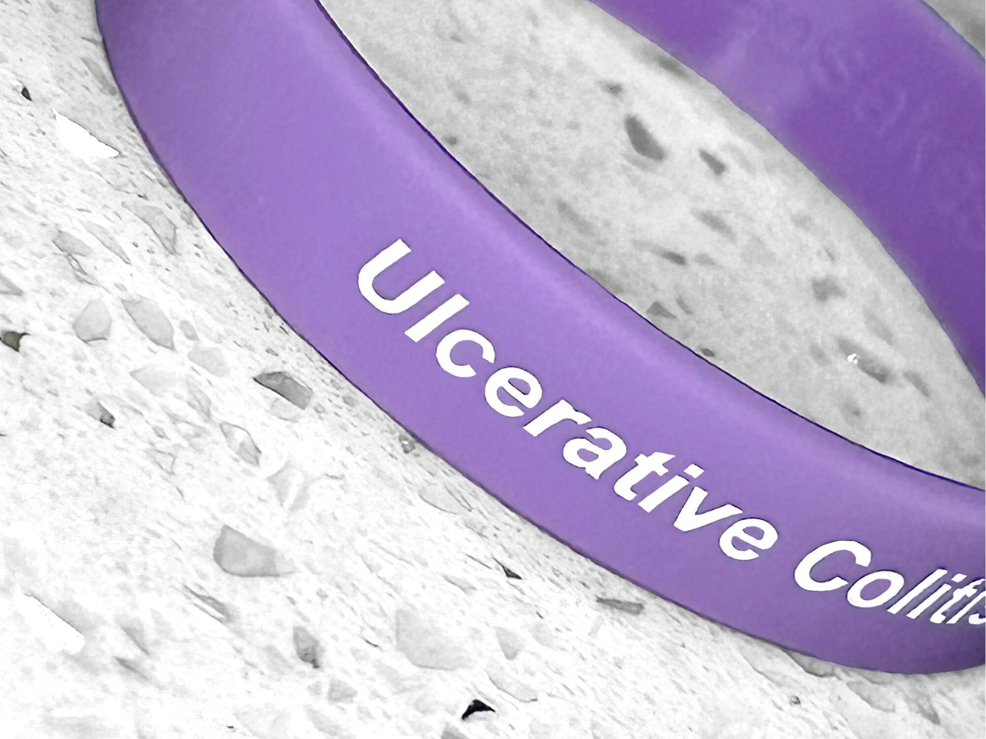 Ulcerative Colitis Disease Awareness Wristband Bracelet Purple Silicone ...