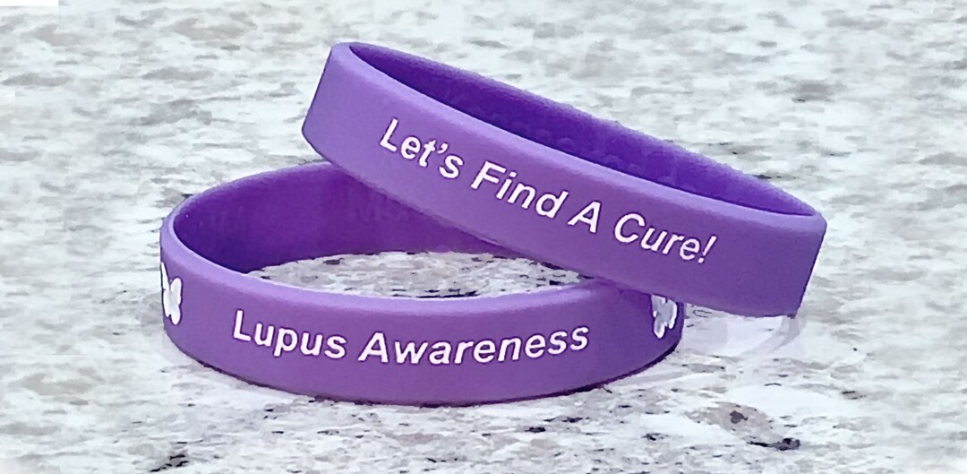 Lupus Awareness Butterfly Purple Silicone Wristband Bracelet - We Donate to the Lupus Foundation ...