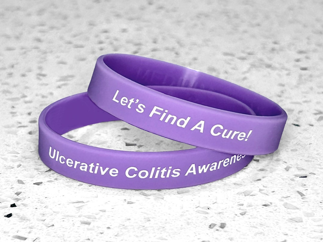 Ulcerative Colitis Disease Awareness Wristband Bracelet Purple Silicone ...