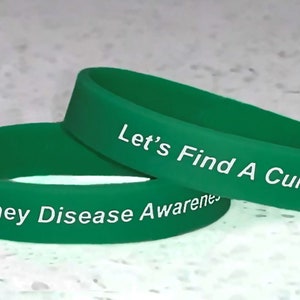 Kidney Disease Awareness Silicone Wristband Bracelet Green, Sizes Small ...