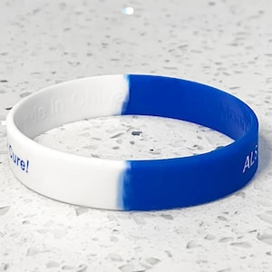 ALS Awareness Wristband Bracelet Blue White Survivor Support Gift ...