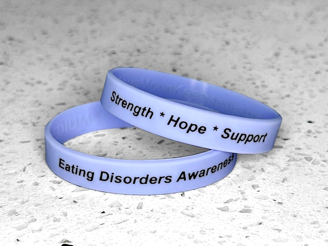 Eating Disorders Awareness Wristband Bracelet Periwinkle Silicone ...