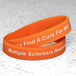 Multiple Sclerosis MS Awareness Wristband Bracelet Orange Silicone ...