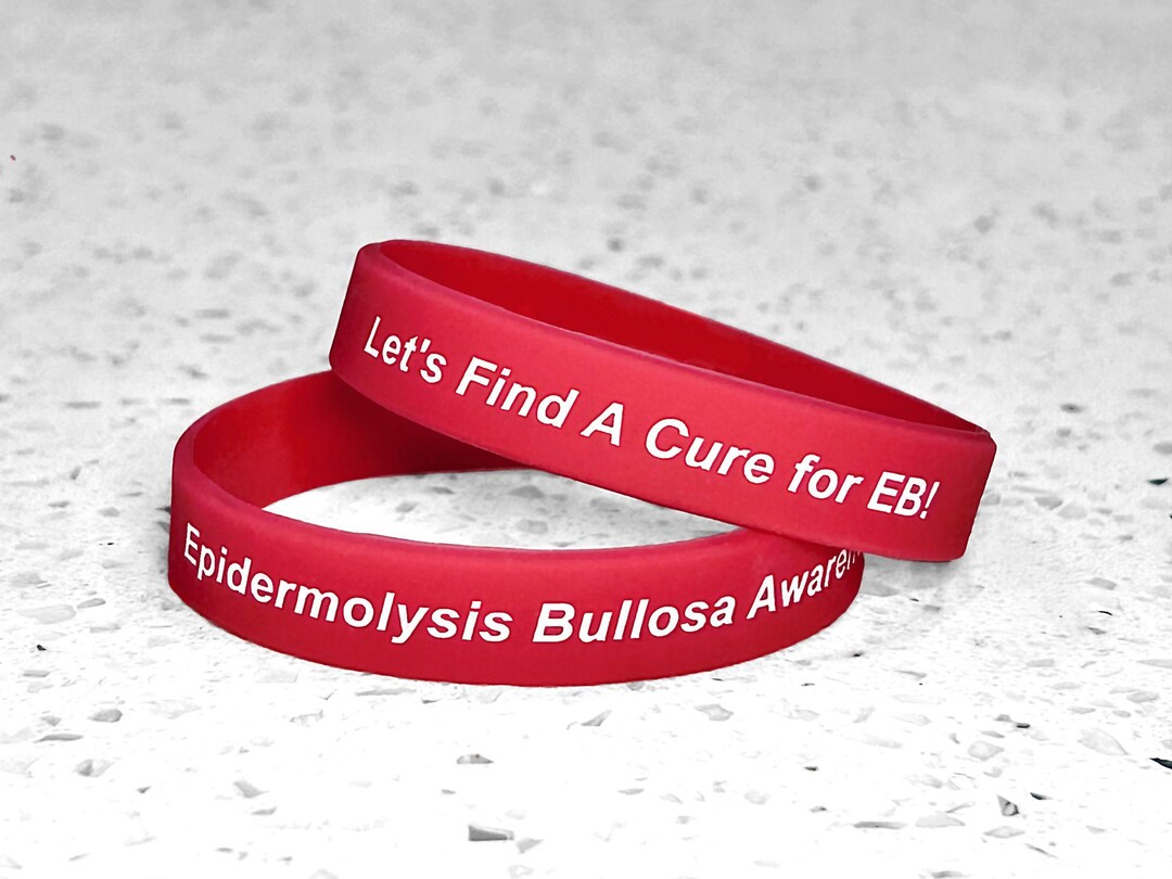 Epidermolysis Bullosa (EB) Awareness Wristband Bracelet Red Silicone ...