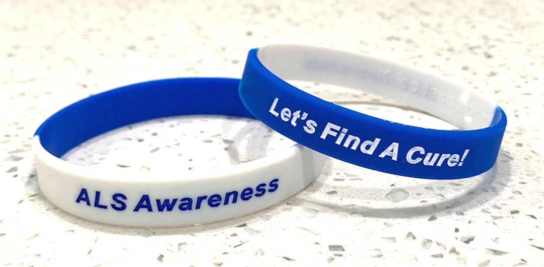 SMALL CHILD Size Only - ALS Awareness Wristband Bracelet Blue White ...