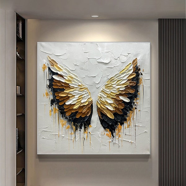 Textured Angel Wings Painting - Etsy