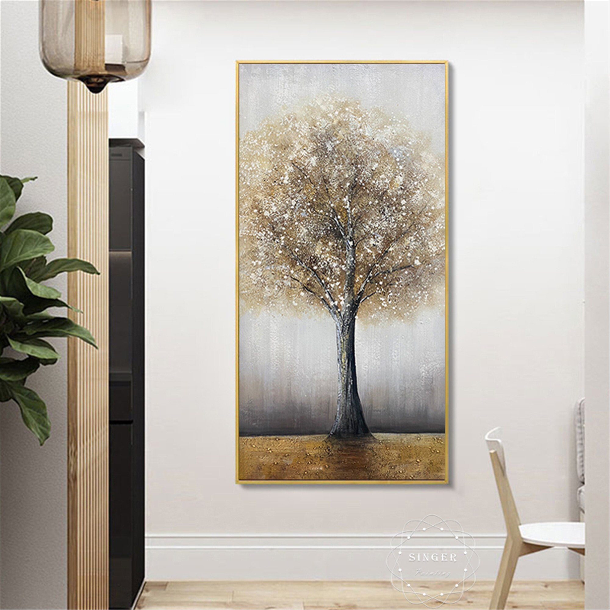 Abstract Tree Painting Canvas Wall Art Pictures for Living - Etsy