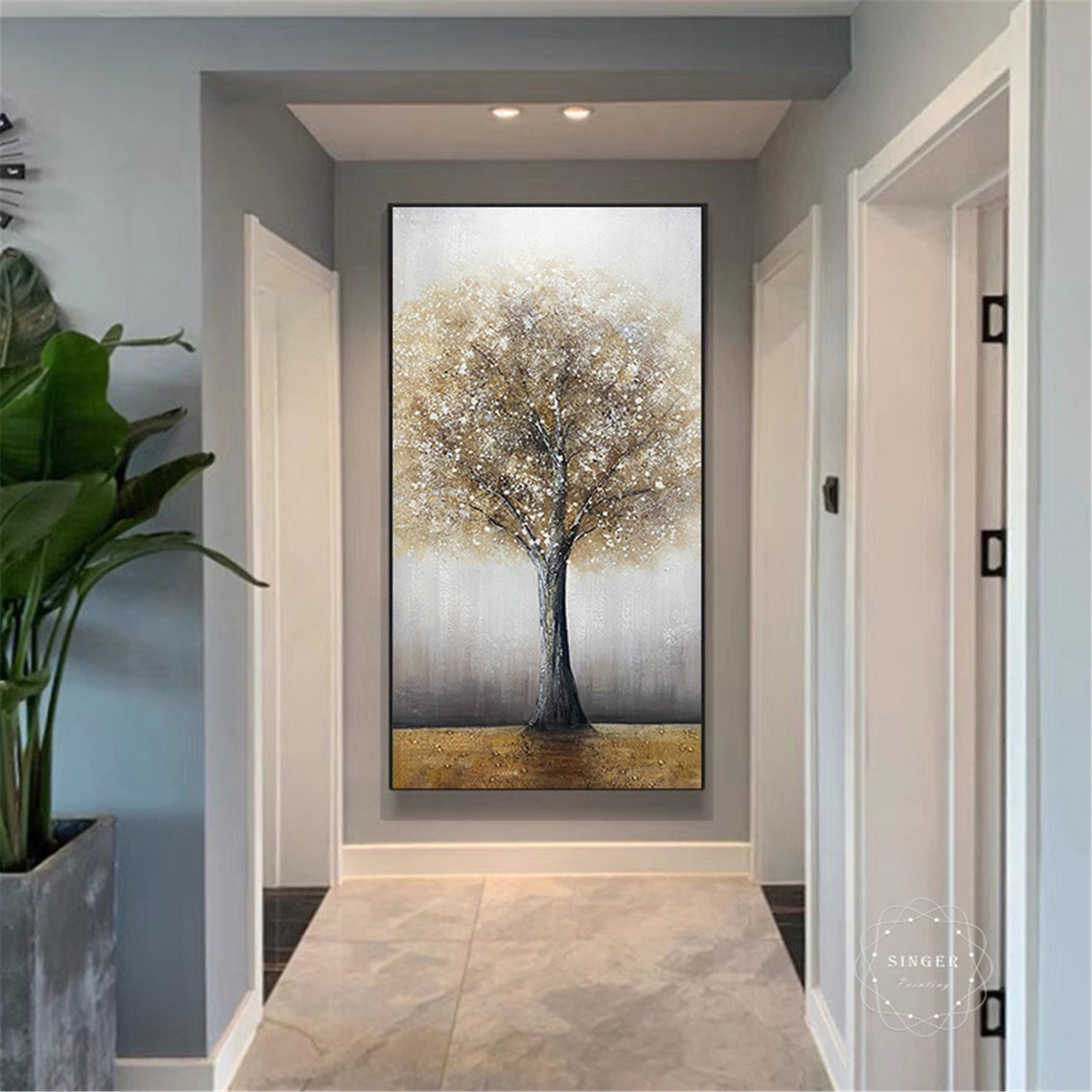 Abstract Tree Painting Canvas Wall Art Pictures for Living - Etsy