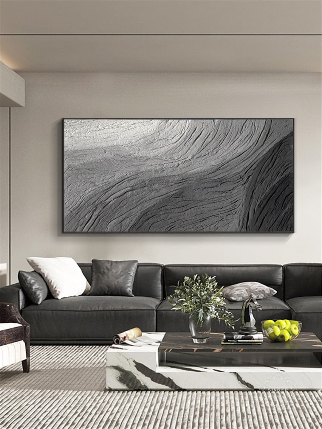 3D Texture Abstract Painting on Canvas Wall Art Framed for - Etsy