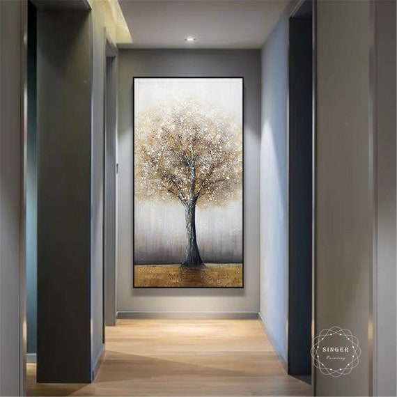 Abstract Tree Painting Canvas Wall Art Pictures for Living - Etsy