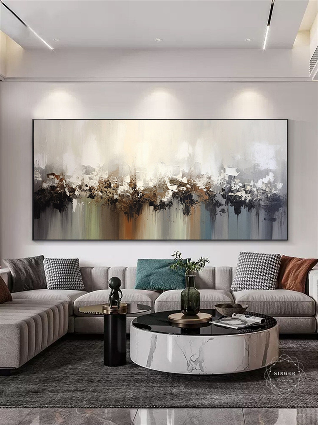 Original 3D Texture Abstract Painting on Canvas Framed Wall - Etsy