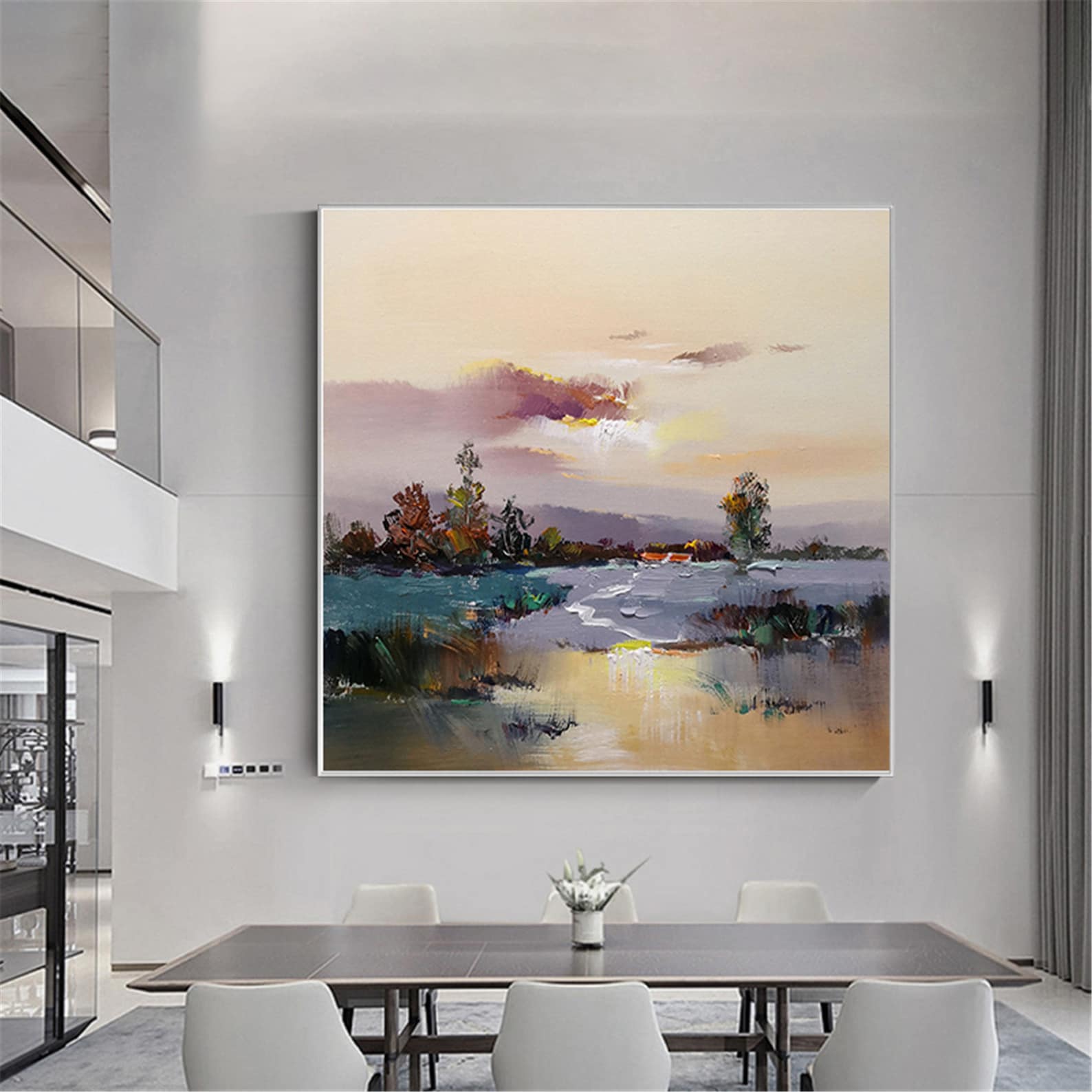 Orange Color Abstract Painting on Canvas Wall Art Framed for - Etsy