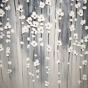 Original Texture Flower Abstract Painting on Canvas Framed - Etsy