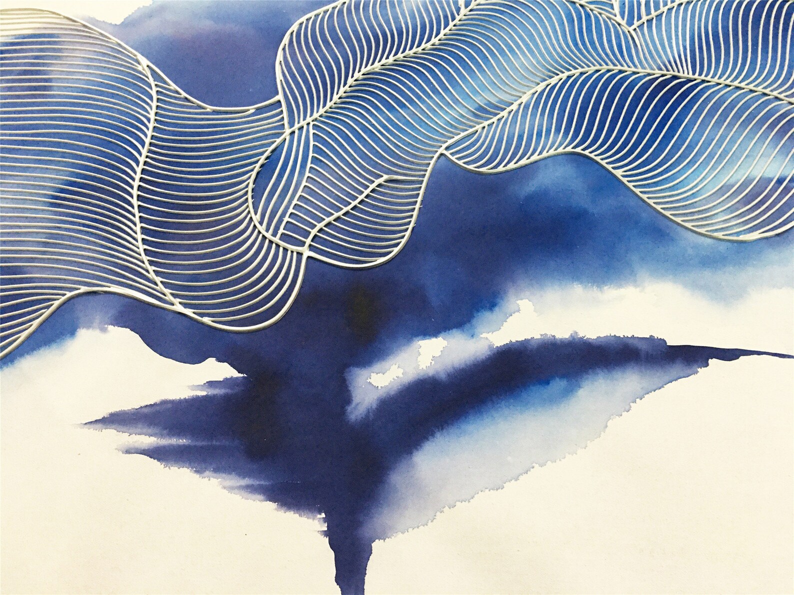 Silver Line Abstract Painting on Canvas Wall Art Framed for | Etsy