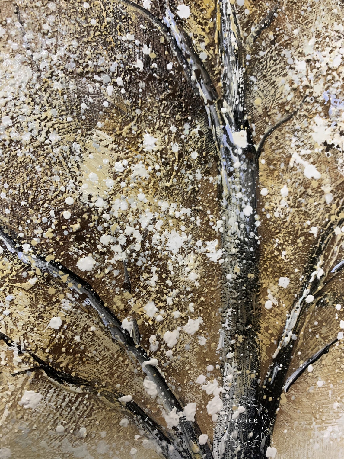 Abstract Tree Painting Canvas Wall Art Pictures for Living - Etsy