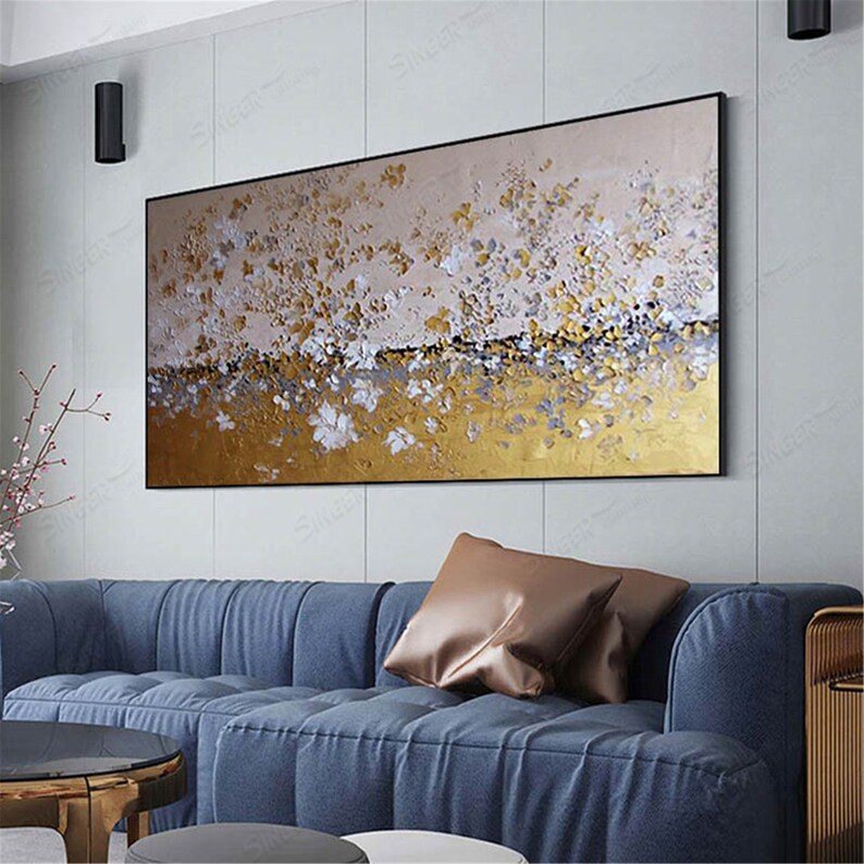 Gold Kunst abstrakte Malerei Silber Wand Kunst Bilder für | Etsy