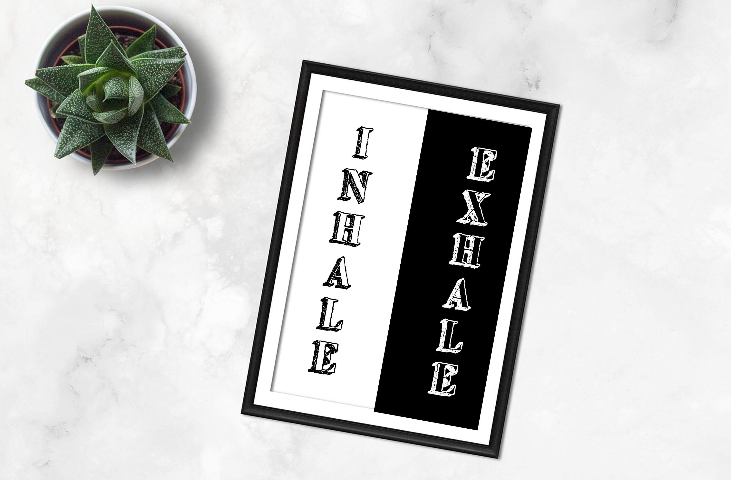Inhale Exhale Art Print Printable Art for Home Office Yoga Teacher Gift ...