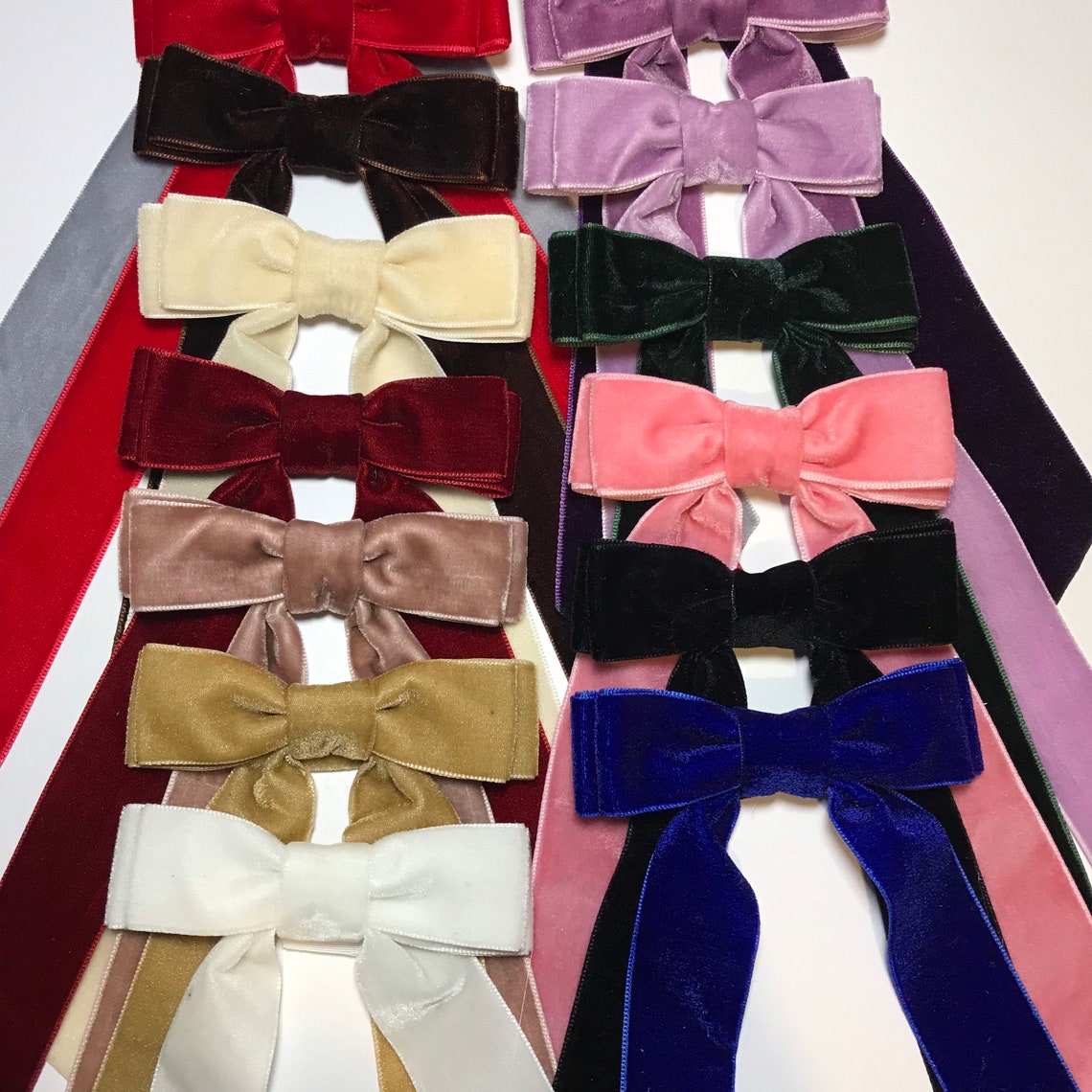 Velvet Hair Bow Red Velvet Bow Blackberry Velvet Hair Bow Grey - Etsy