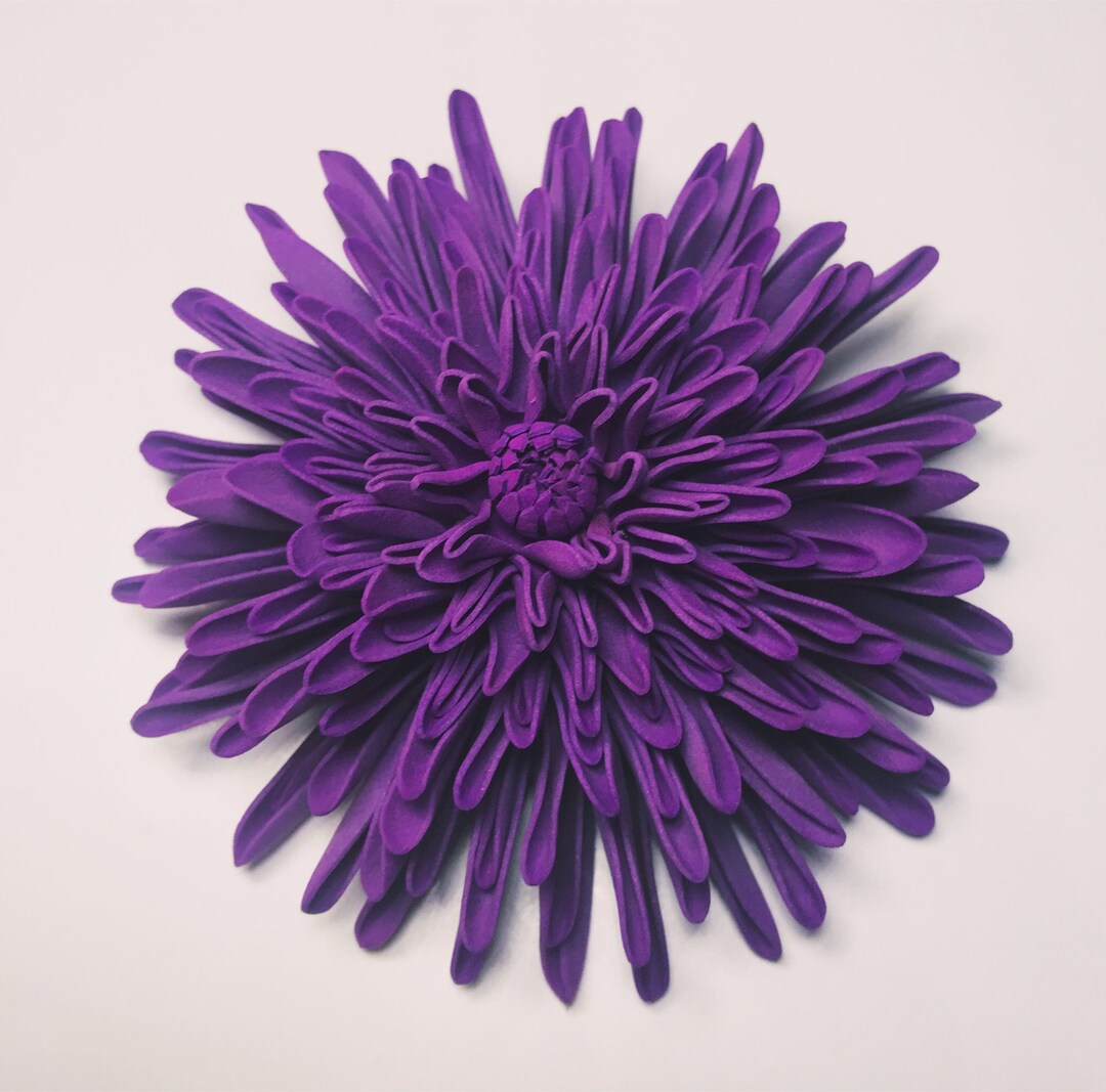 Purple Flower Brooch Purple Chrysanthemum Real Touch Flowers Purple ...