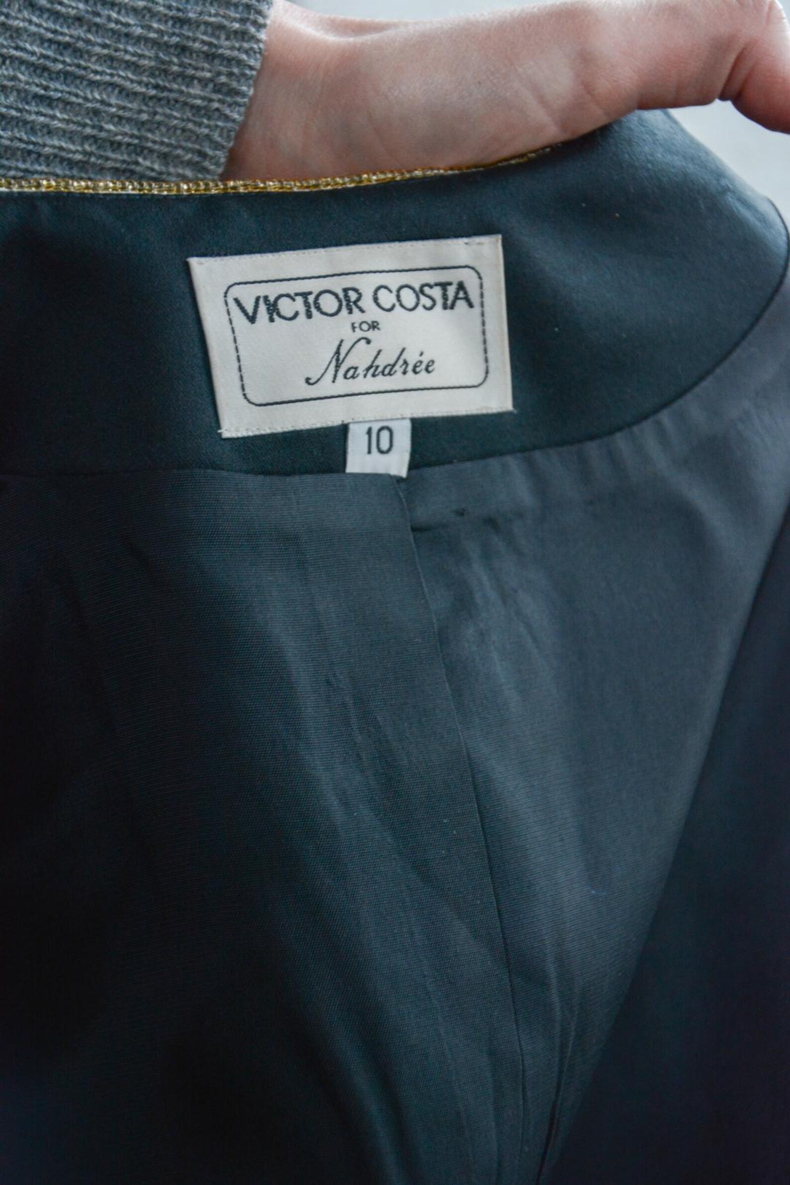Vintage VICTOR COSTA Long Fit Pearl and Sequin Trim Blazer Jacket - Etsy
