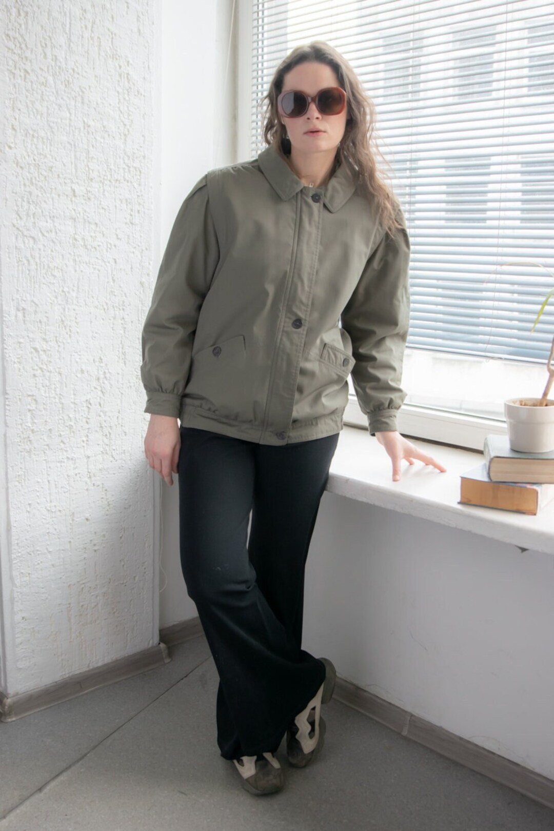 Vintage 70's Bomber Jacket in Khaki - Etsy
