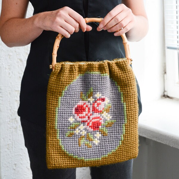 Bamboo Handle Bag - Etsy