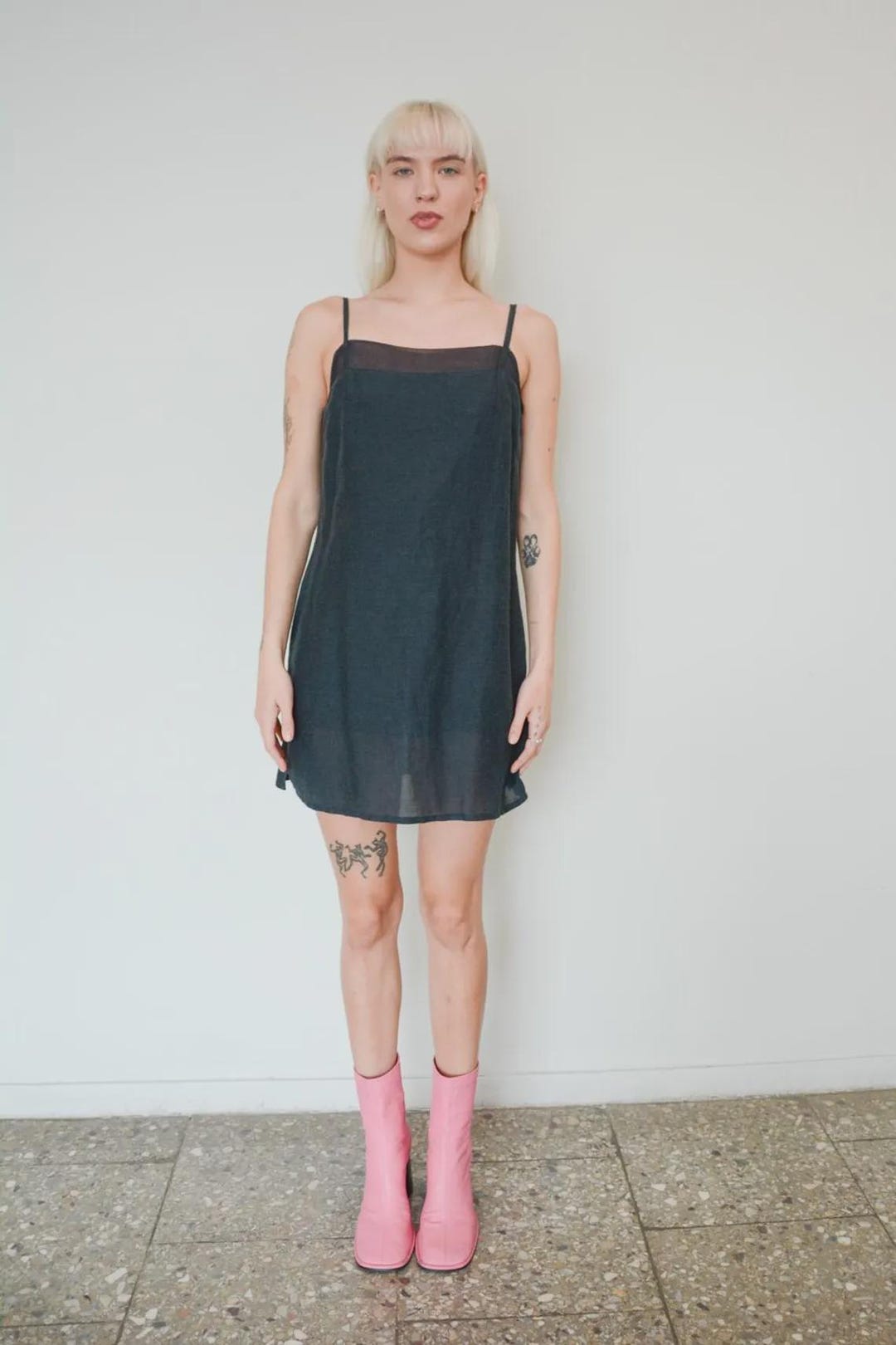 Vintage Black Mini Spaghetti Stripe Dress - Etsy