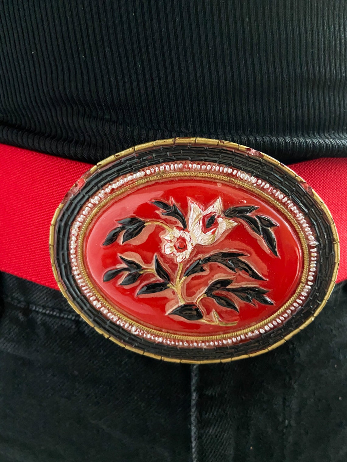 Vintage 70's Red Stretchy Belt - Etsy