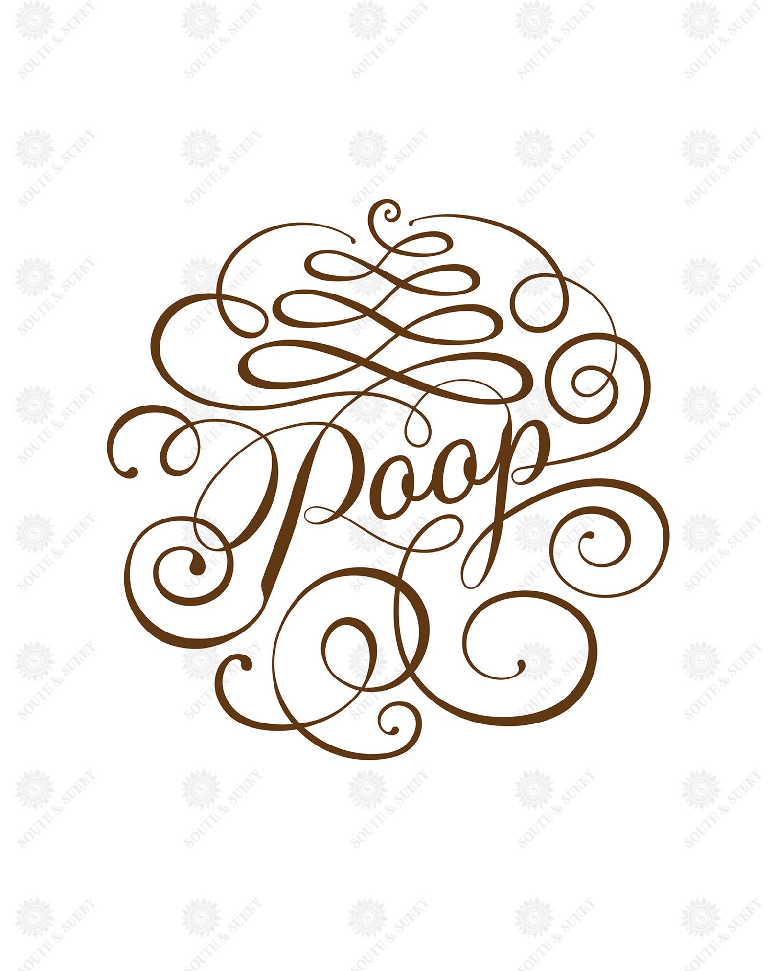 Poop Hand Lettering Design Printable Wall Art Instant - Etsy