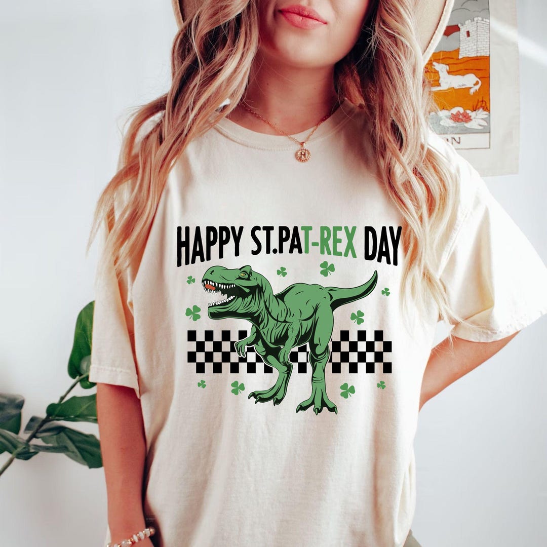 Happy St.pat-rex Day Png, St.patricks Day Png, St.patricks Png, Retro ...