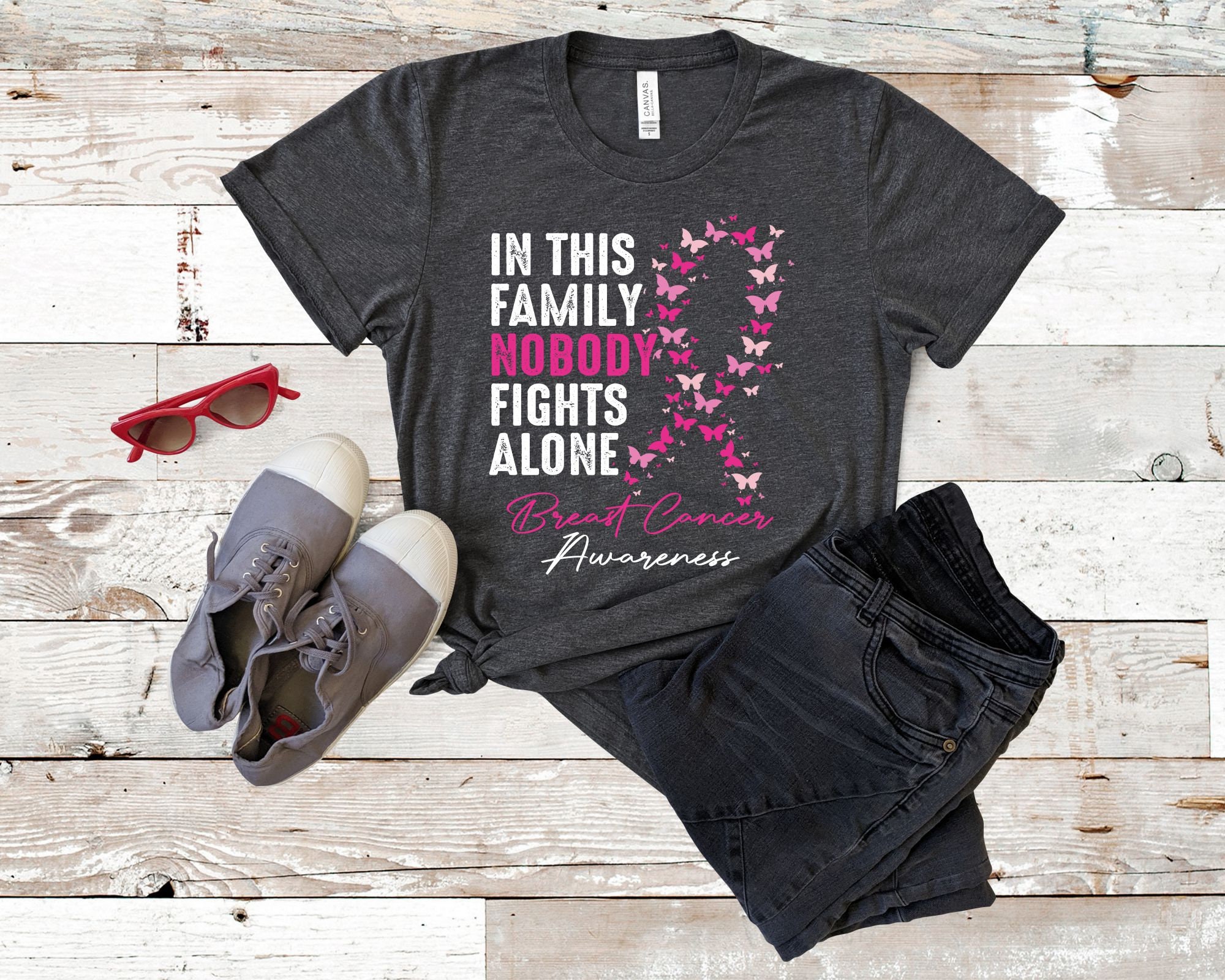 In This Family Nobody Fights Alone Breast Cancer Svg, Breast Cancer Png ...