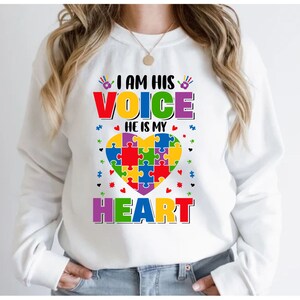 I Am His Voice He is My Heart Svg, Autism Quote Svg, Autism Svg, Autism ...