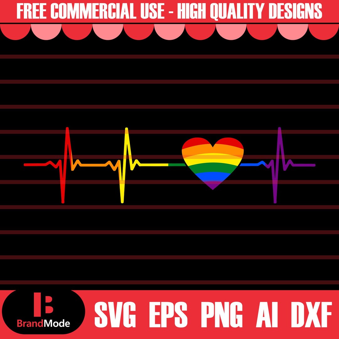 Gay Heartbeat Pride Svg, Lgbt Svg, Lgbt Png, Gay Pride Svg, Lgbtq Svg ...