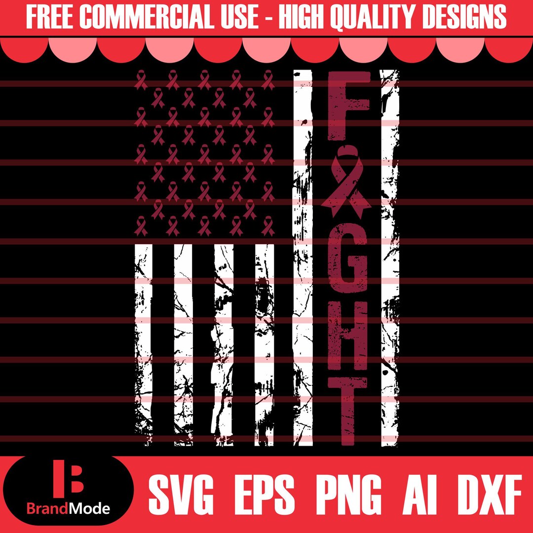 Oral Cancer Fight USA Flag Svg, Cancer Ribbon Svg, Oral Cancer ...