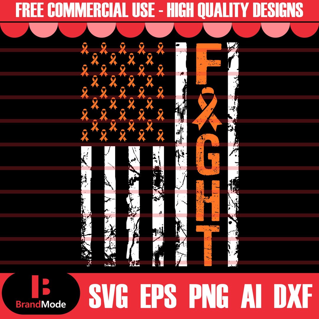 Kidney Cancer Fight USA Flag Svg, Cancer Ribbon Svg, Kidney Cancer ...