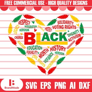 Black History Month Heart Shaped, Black History Svg, Black History ...