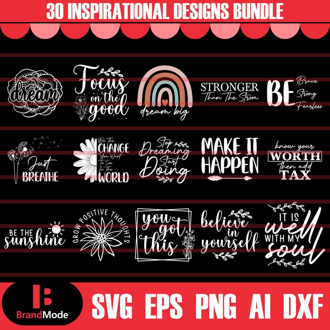 Inspirational SVG Bundle, Big Bundle SVG File for Cricut, Dream Bundle ...