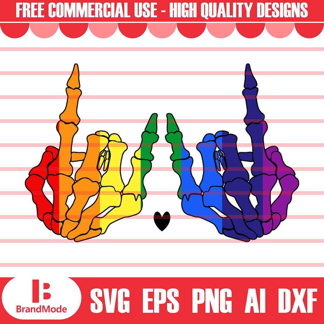 Skeleton Rock Hand LGBT Rainbow Svg Png, LGBT Svg, Love Wins Svg, Gay ...