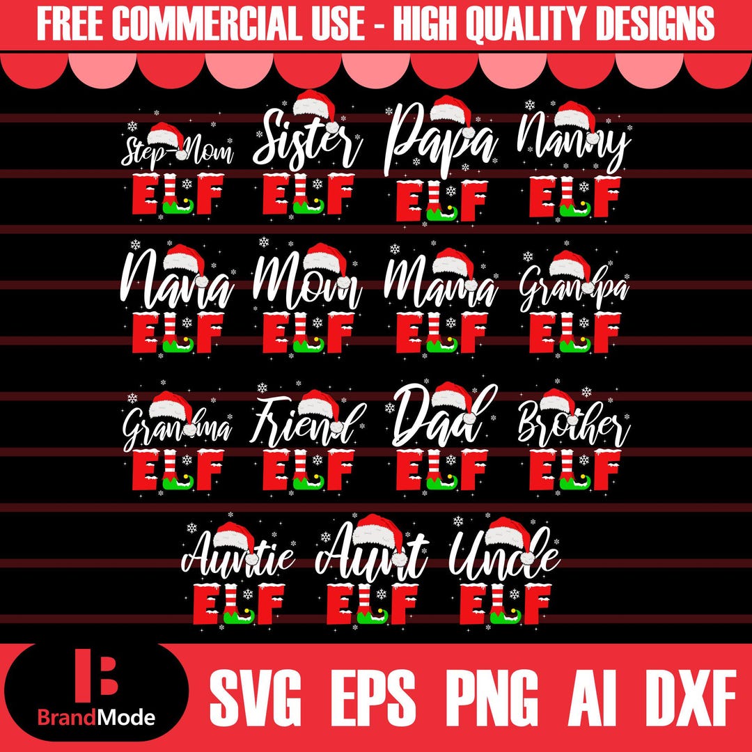 Family Elves Svg, Christmas Svg Bundle, Brother Elf Svg, Mama Elf, Papa ...