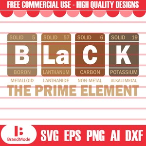Black History Svg, Black Periodic Table Svg, the Prime Element Svg ...
