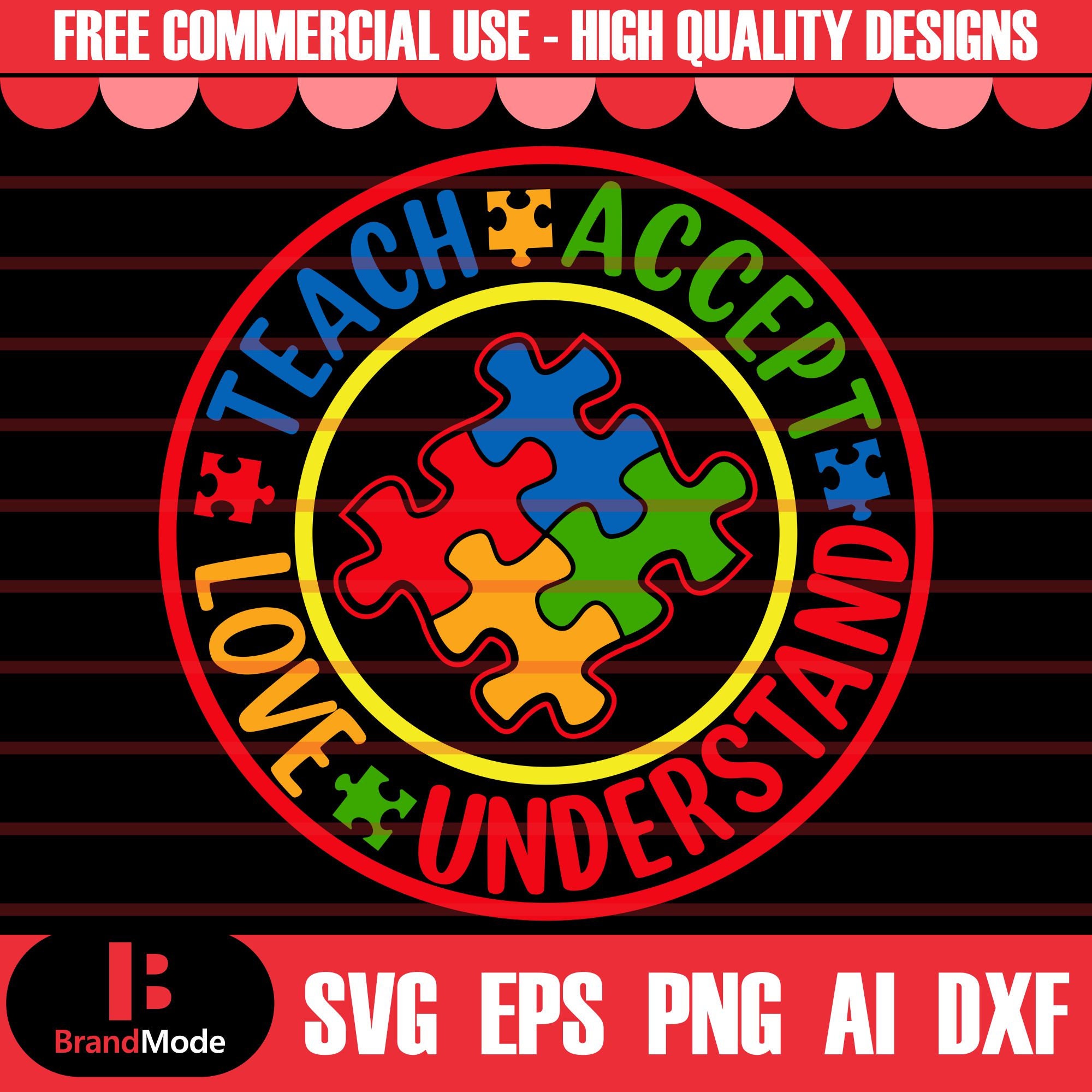 Autism Svg Autism Png Teach Accept Love Understand Svg - Etsy