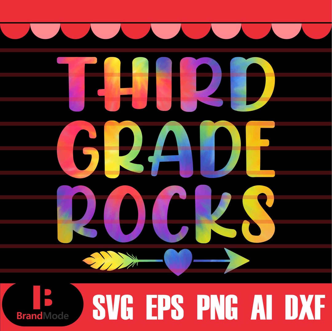 Third Grade Rocks Svg, Third Grade Svg, 3rd Grade Svg, Homeschool Svg ...