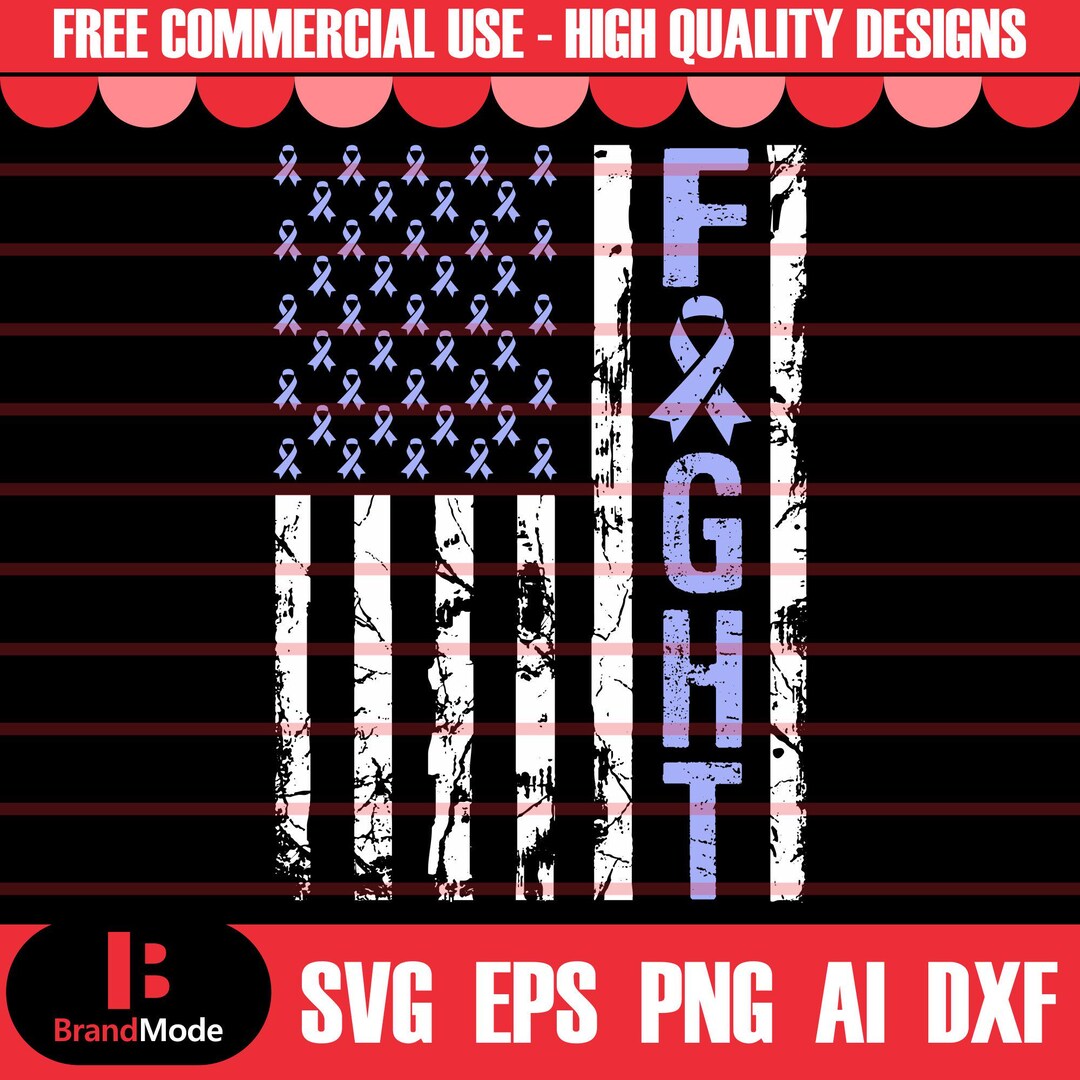 Stomach Cancer Fight USA Flag Svg, Cancer Ribbon Svg, Stomach Cancer ...