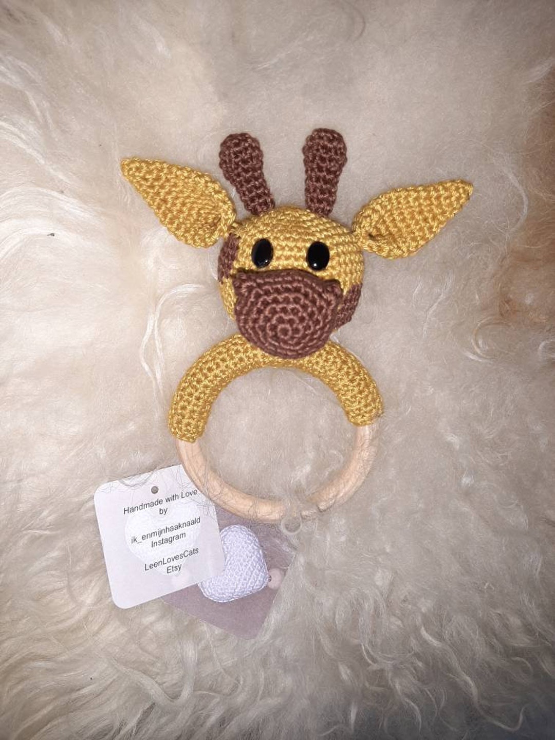 Giraffe Bite Ring Rattle - Etsy