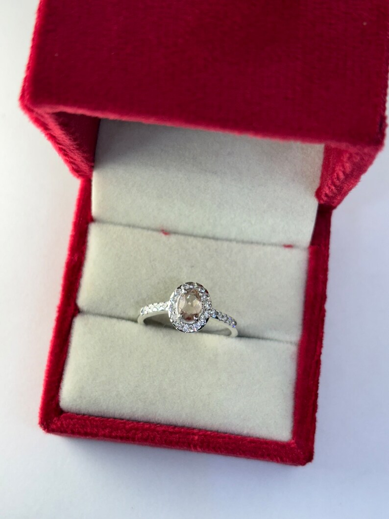 Morganite Proposal Ring/ 925 Sterling Silver Ring/ Birthstone Ring ...