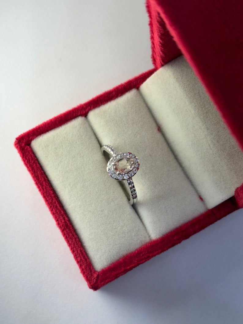 Morganite Proposal Ring/ 925 Sterling Silver Ring/ Birthstone Ring ...