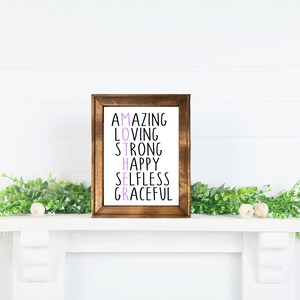 MOTHER Acronym Sign Amazing Loving Strong Happy Selfless - Etsy